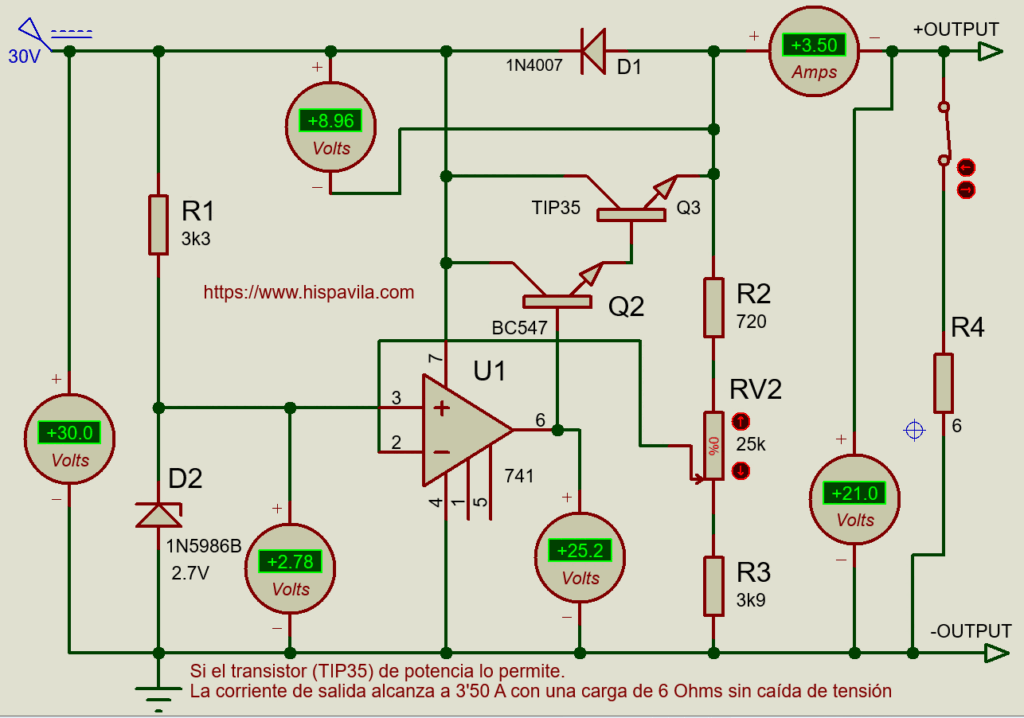 Fuente de alimentación con op-amp. - Electrónica Práctica Aplicada